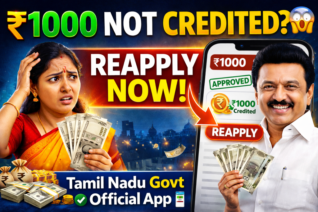 Tamil Nadu Government ₹1000 Women Rights Scheme – Reapply Process ...