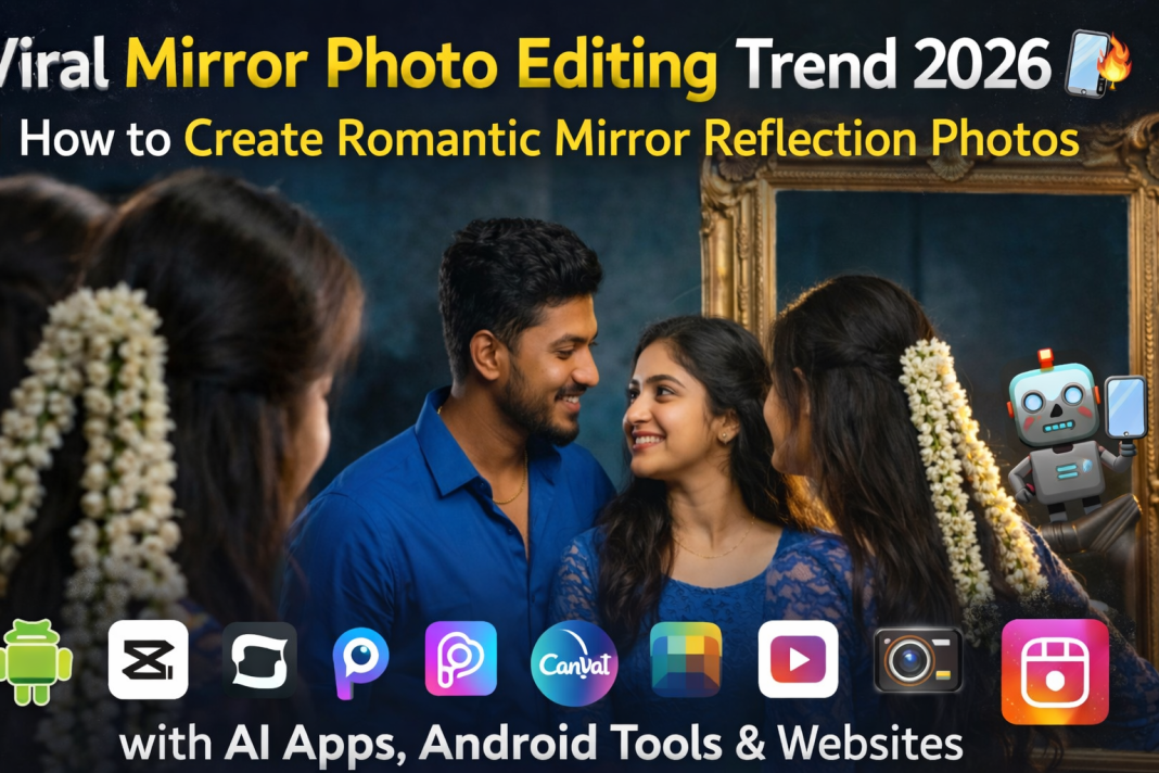 Viral Mirror Photo Editing Trend 2026 🪞🔥 | How to Create Romantic ...